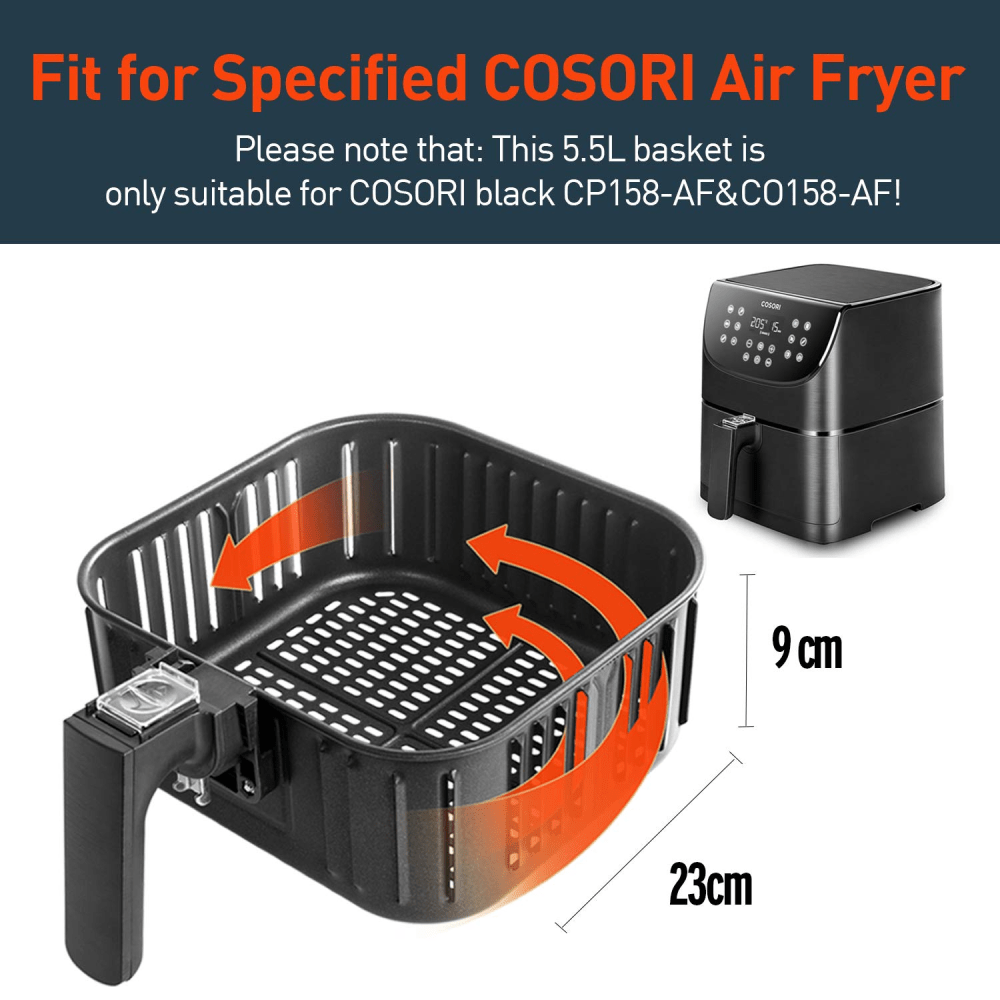 Cosori CP158 Replacement Basket C158-FB Black - BrightVivo